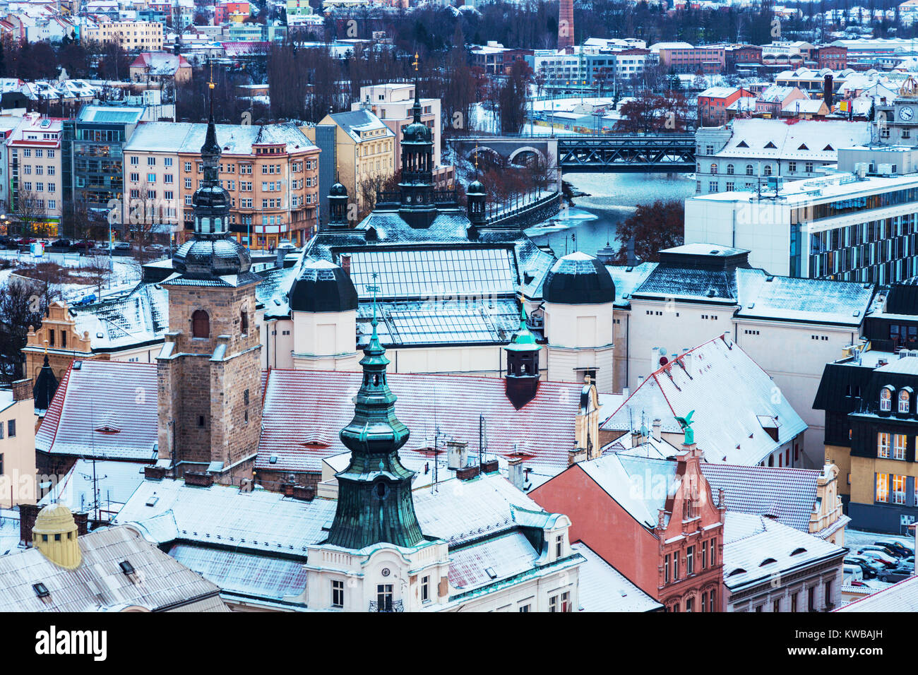 Aerial view of Pilsen. Pilsen, Bohemia, Czech Republic Stock Photo - Alamy