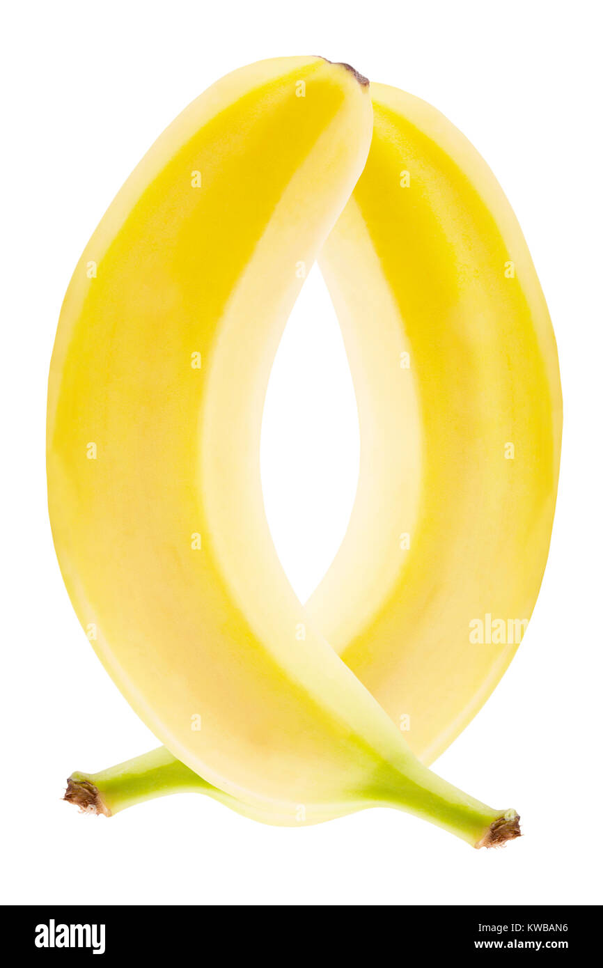 Isolated banana. Two whole fresh bananas isolated on white background ...