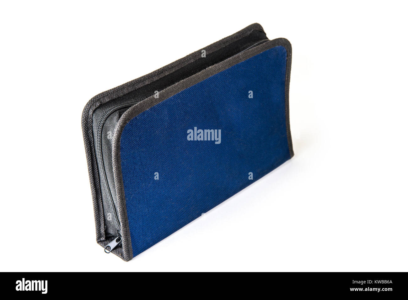 Case with zip for paper and pen on the white background Stock Photo - Alamy