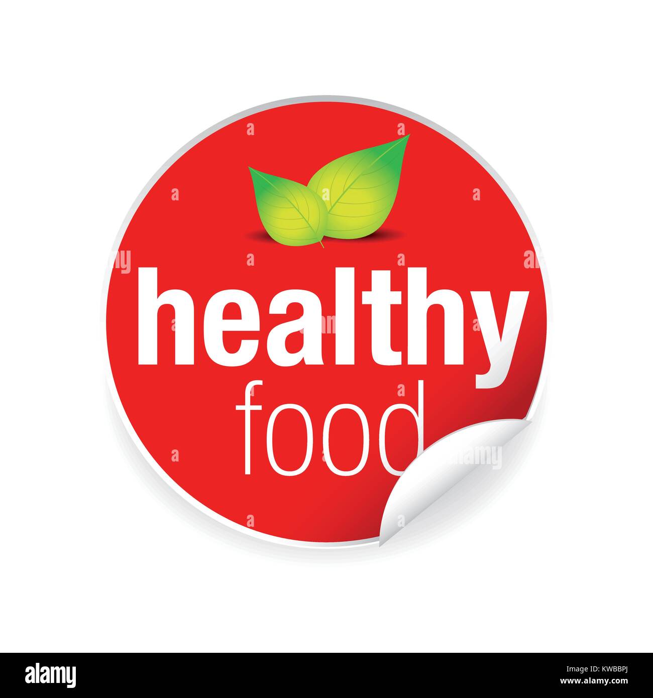 Healthy food label tag red Stock Vector Image & Art - Alamy