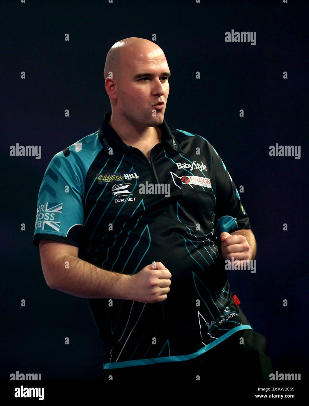 Rob Cross reading during day fifteen of the William Hill World Darts ...