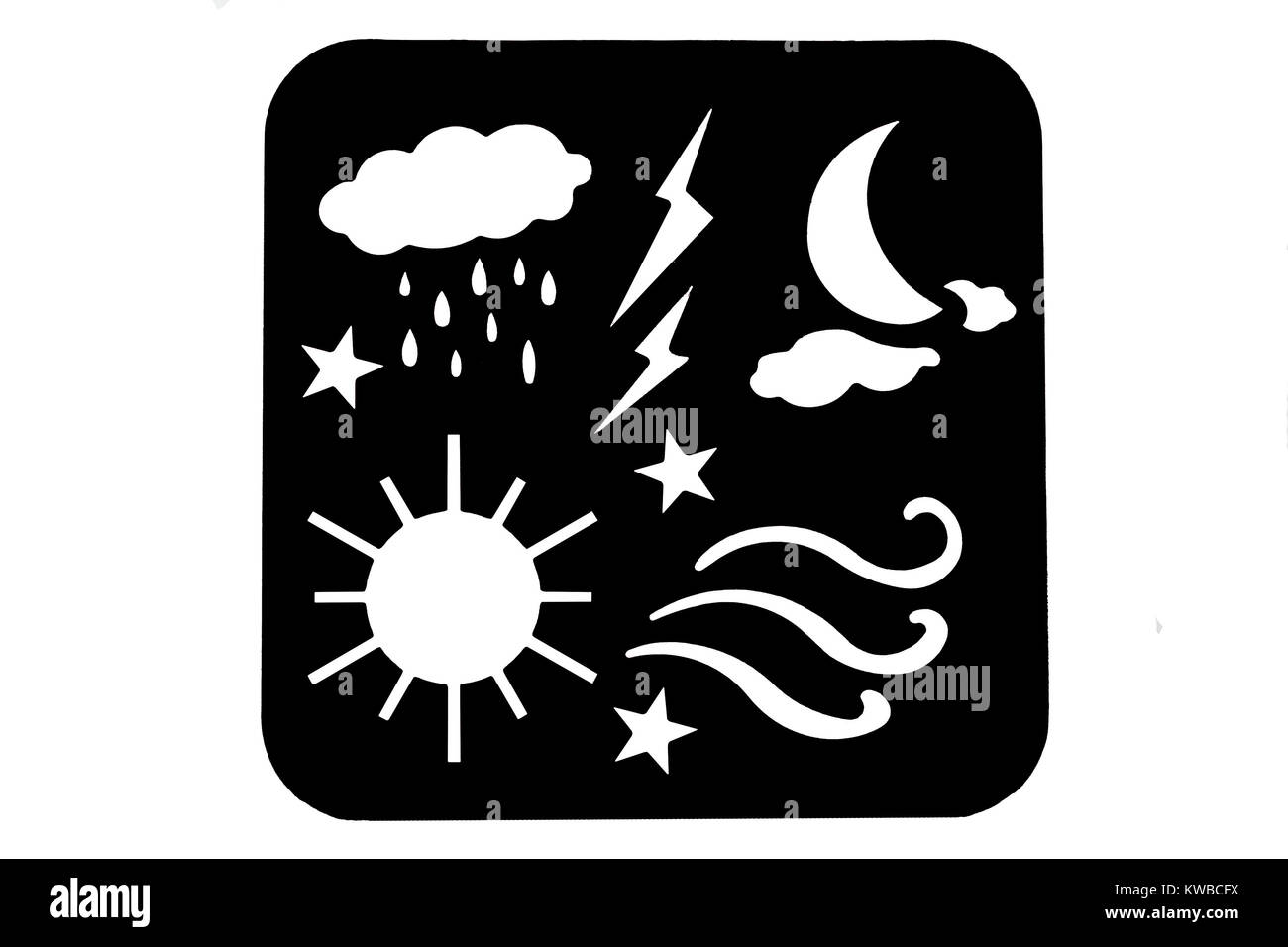 Weather stencil shapes on a black background Stock Photo - Alamy