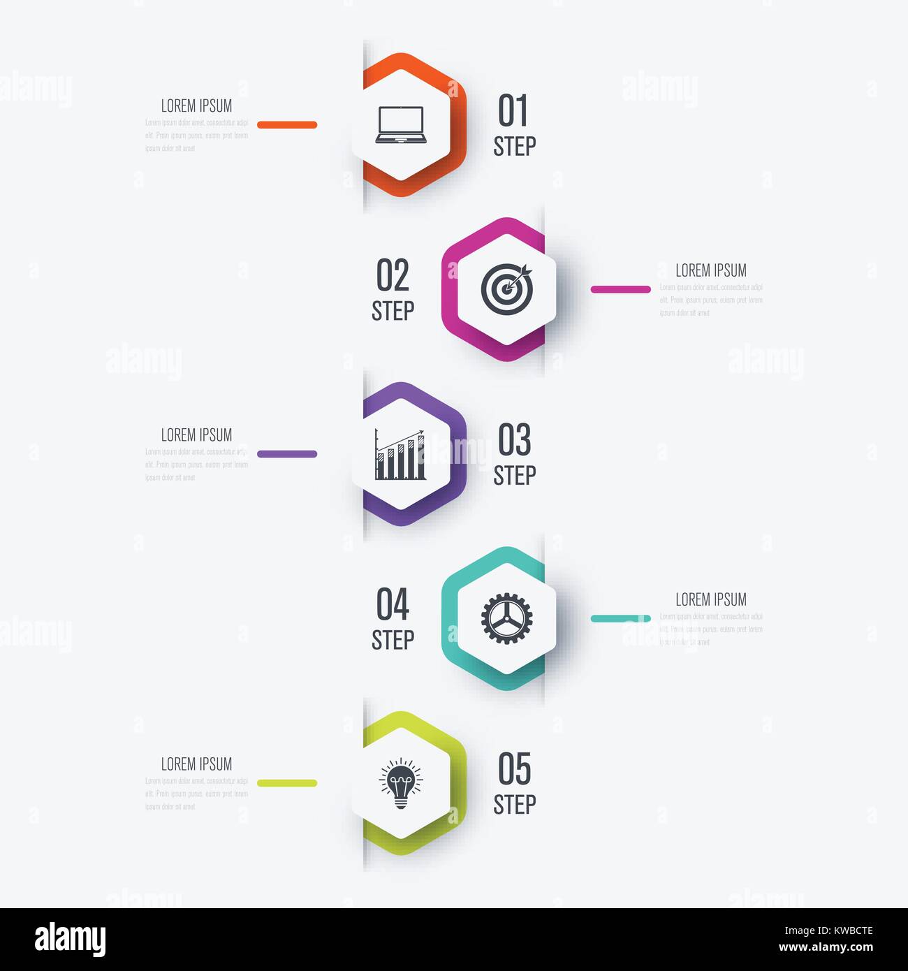 Vector illustration infographics 5 options. Data and information ...