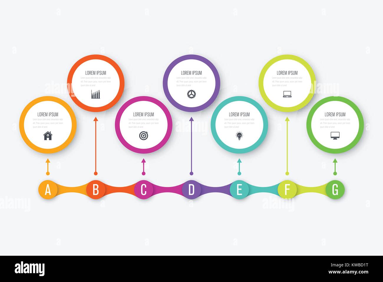 Infographics template 7 options. Data and information visualization ...