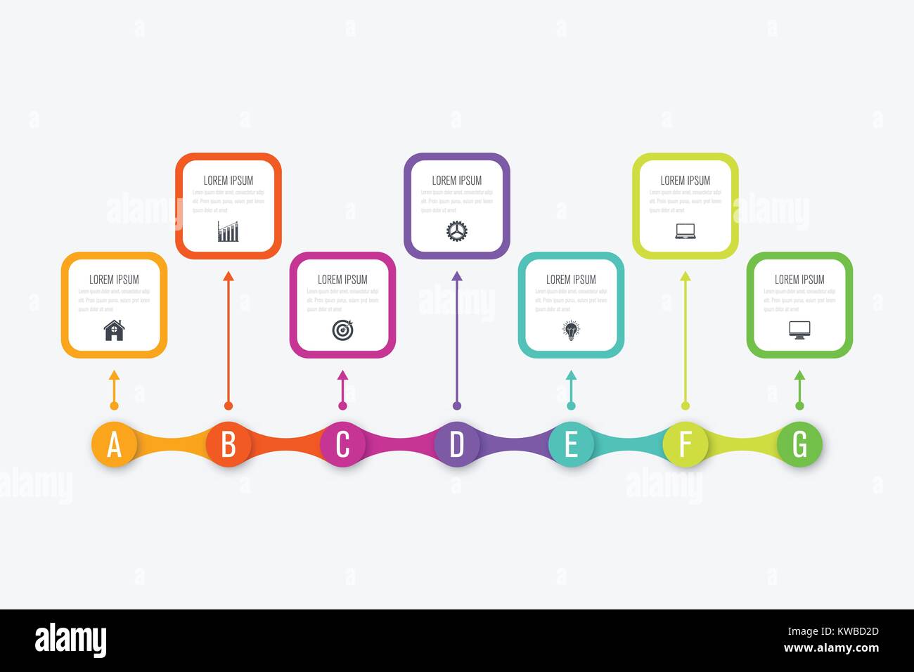 Infographics template 7 options. Data and information visualization ...
