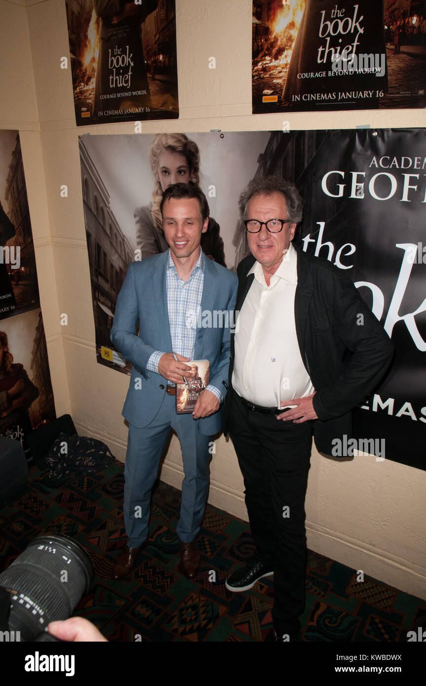SYDNEY, AUSRALIA - JANUARY 07: Markus Zusak Geoffrey Rush arrives a 'he ...