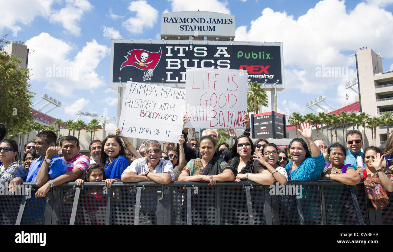 TAMPA, FL - APRIL 26: Crowd Waiting for Stars arrives to the IIFA ...
