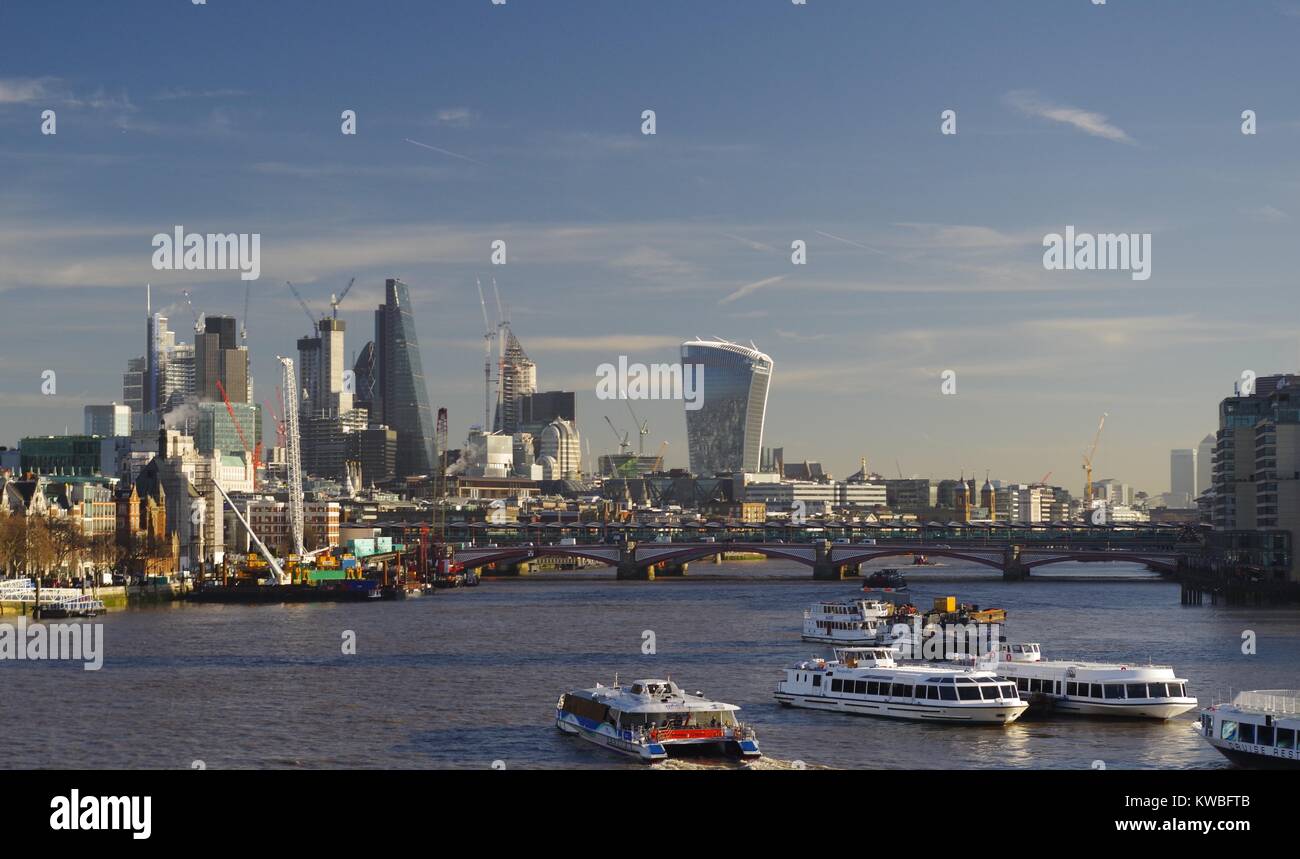 City of London Skyline of Skyscrapers , Construction Cranes and St ...