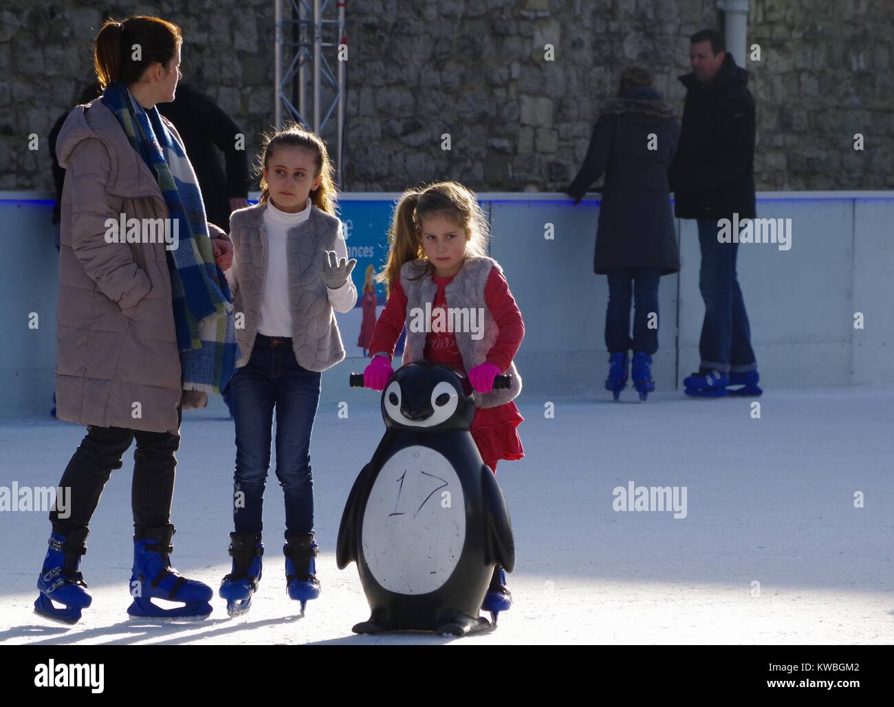 Children ice skating penguin hi-res stock photography and images - Alamy