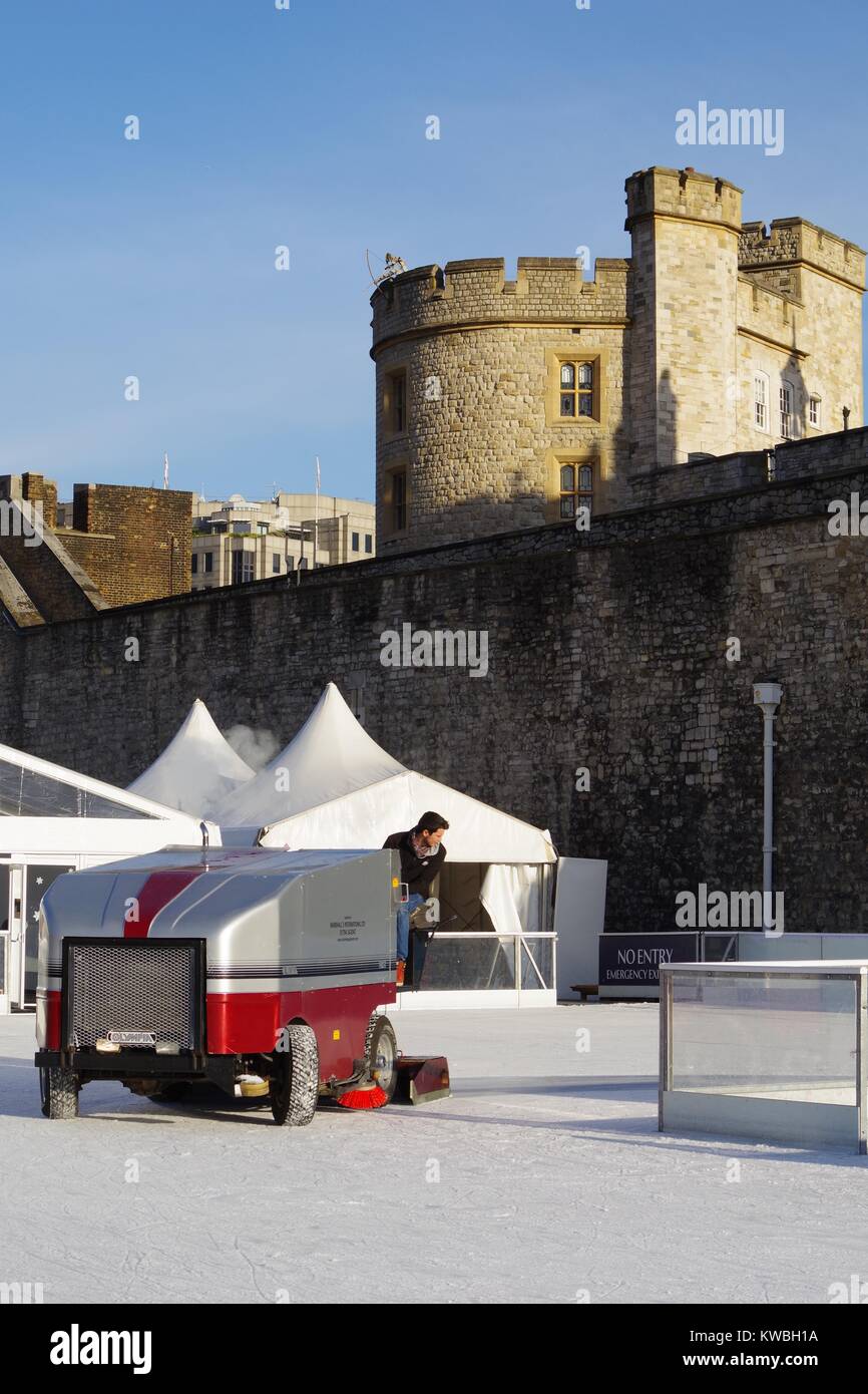 Ice Resurfacer Machine, Tower of London Ice Rink. London, UK. December ...