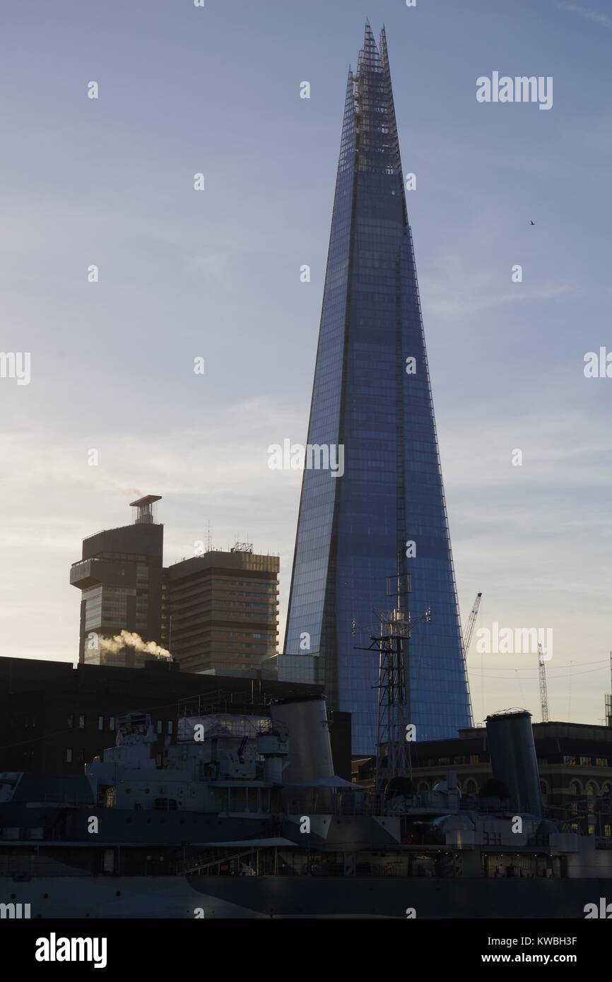The Shard, London Bridge Tower, Modern Dominating Skyscraper. London ...