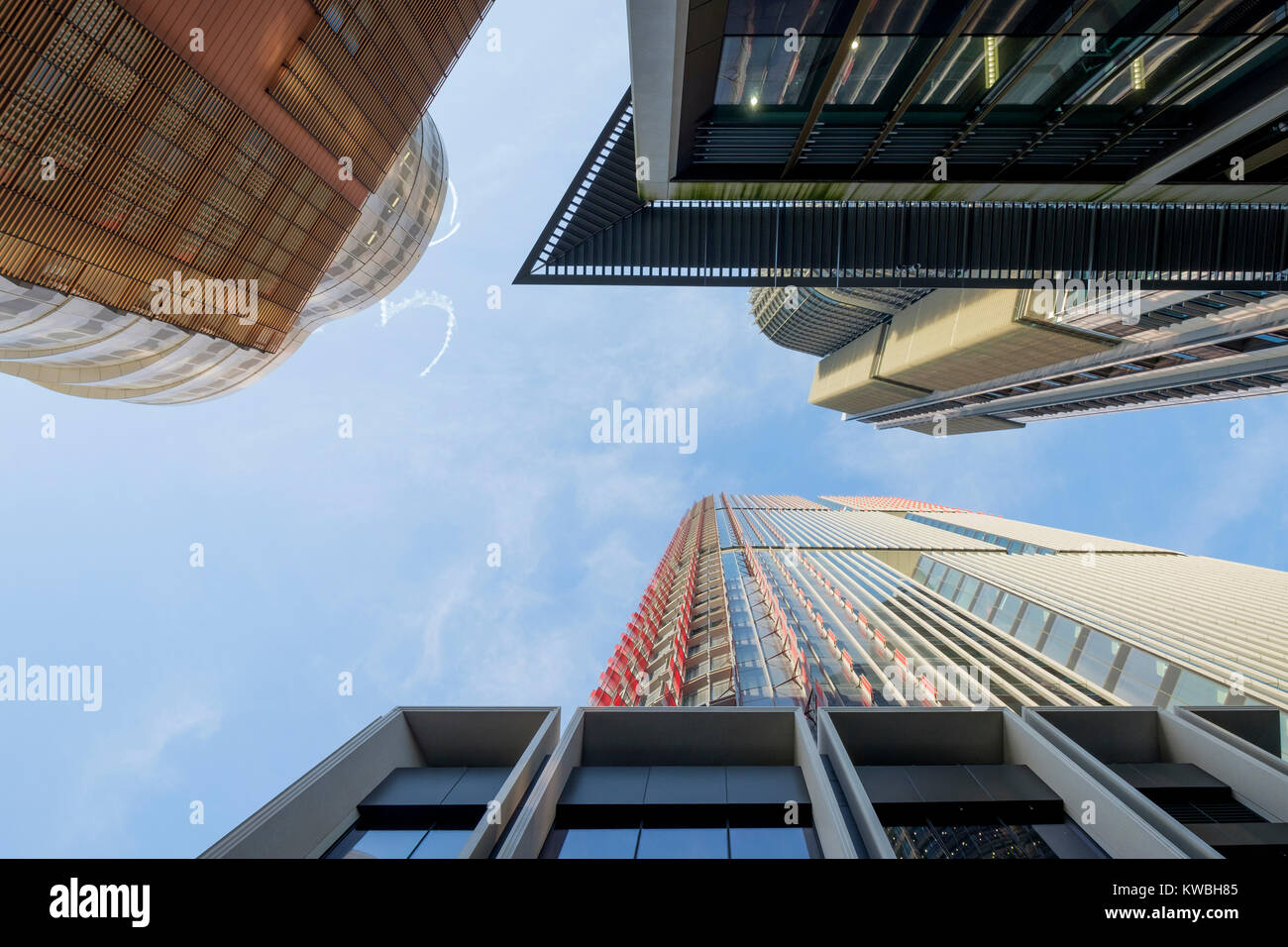 Residential buildings, restaurants and International Towers in ...
