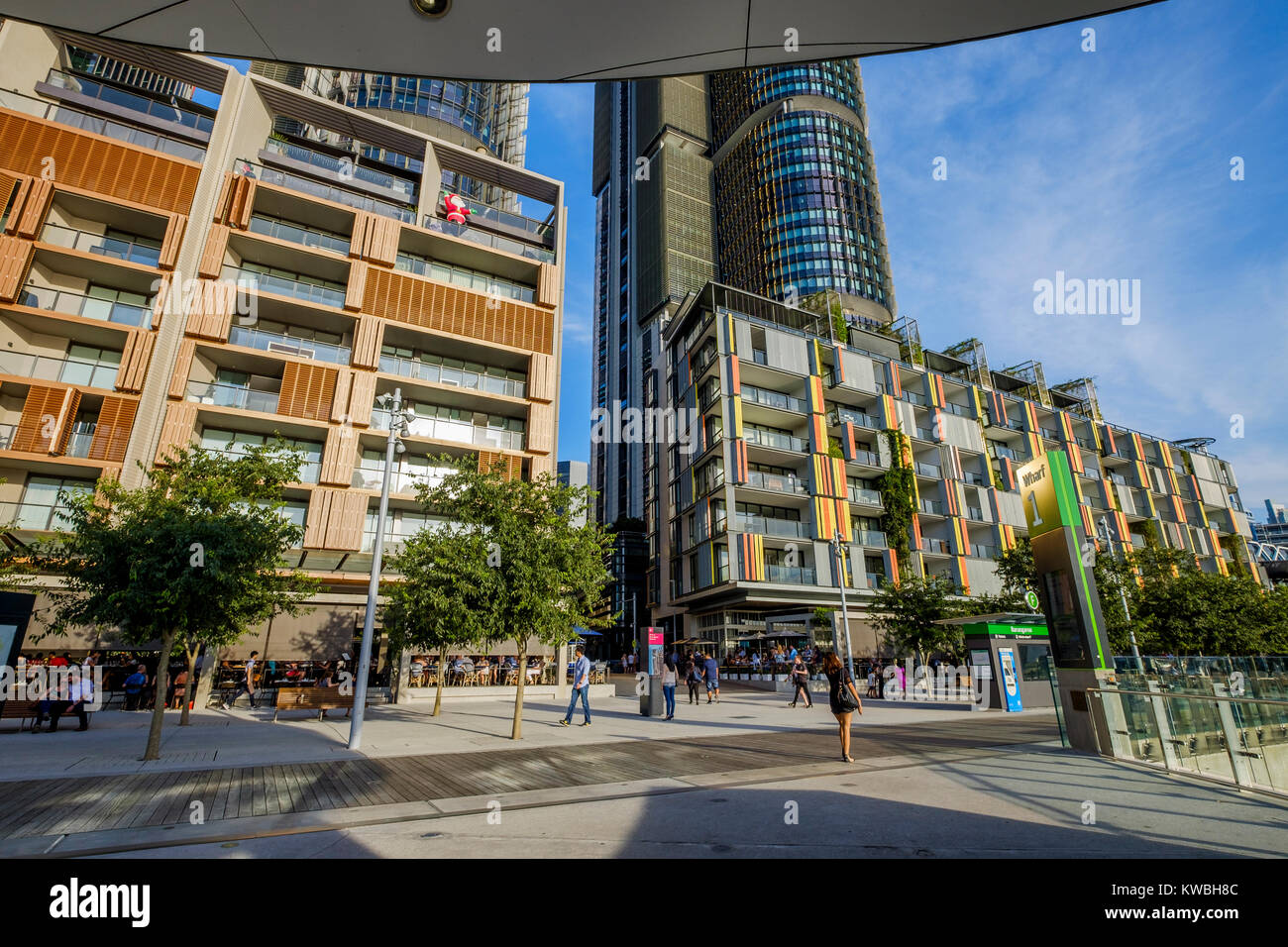 Residential buildings, restaurants and International Towers in ...