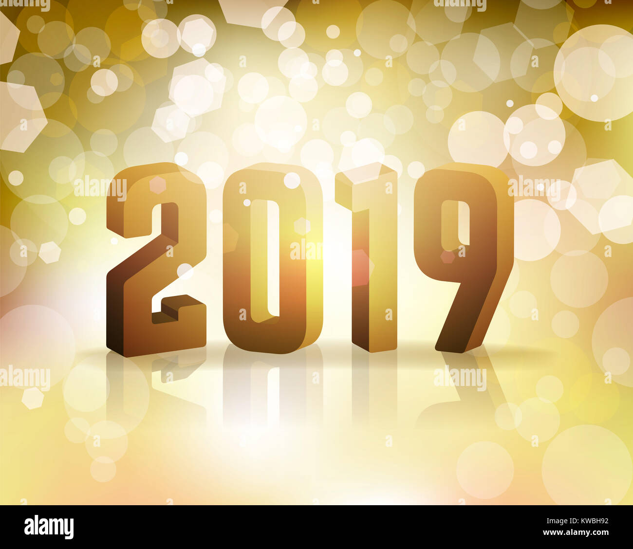 The year 2019 New Year's Eve concept illustration. Vector EPS 10 ...