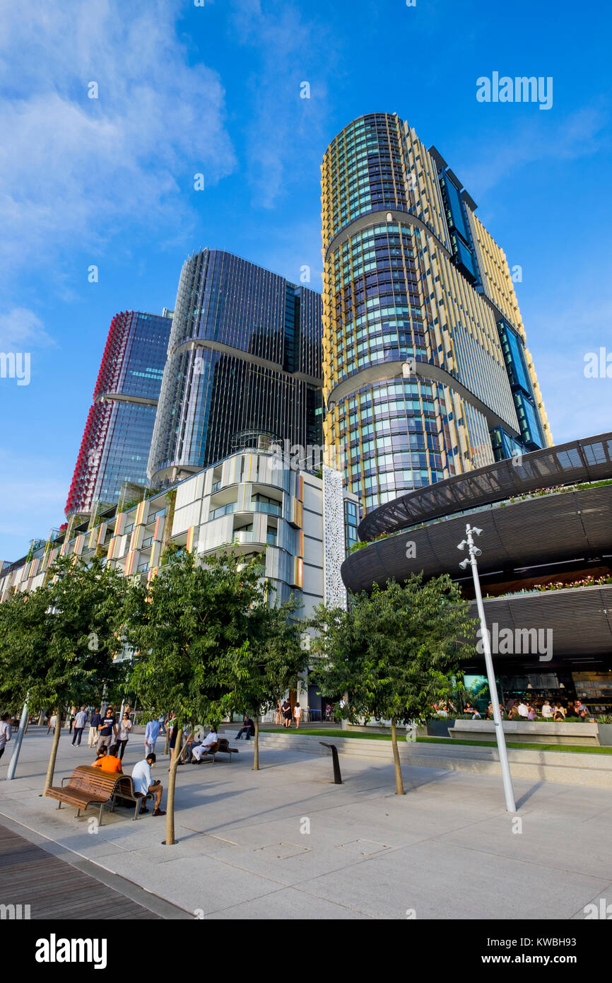 Residential buildings, restaurants and International Towers in ...