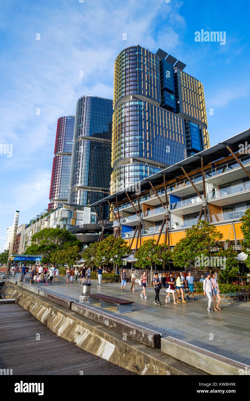 Residential buildings, restaurants and International Towers in ...