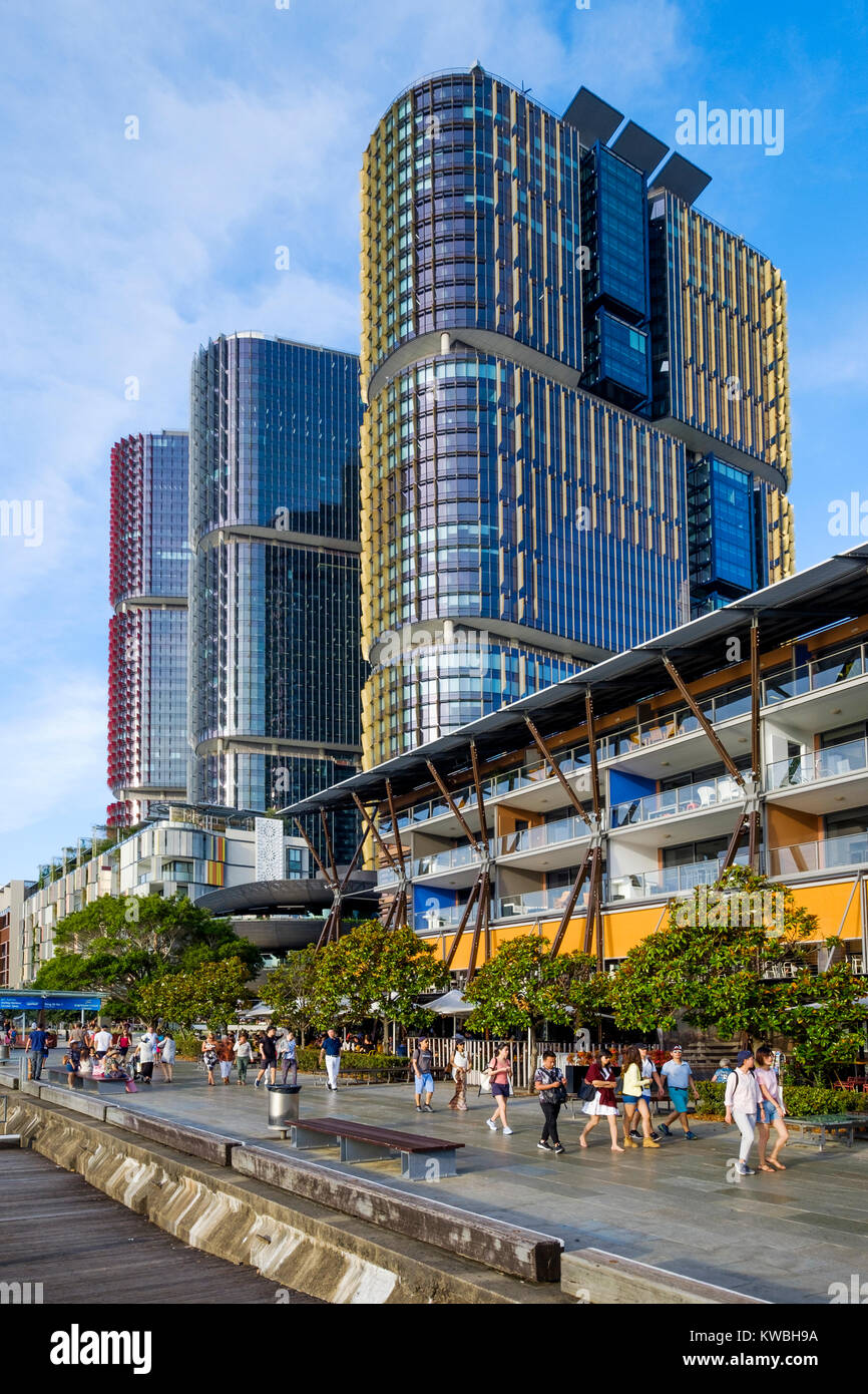 Residential buildings, restaurants and International Towers in ...