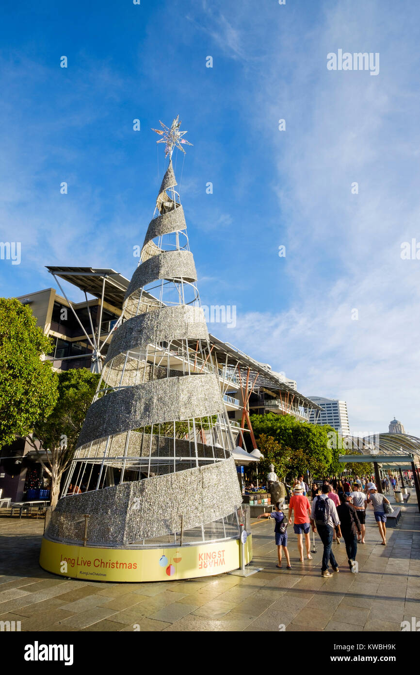 A Christmas Tree at King Street Wharf in Darling Harbour, Sydney ...