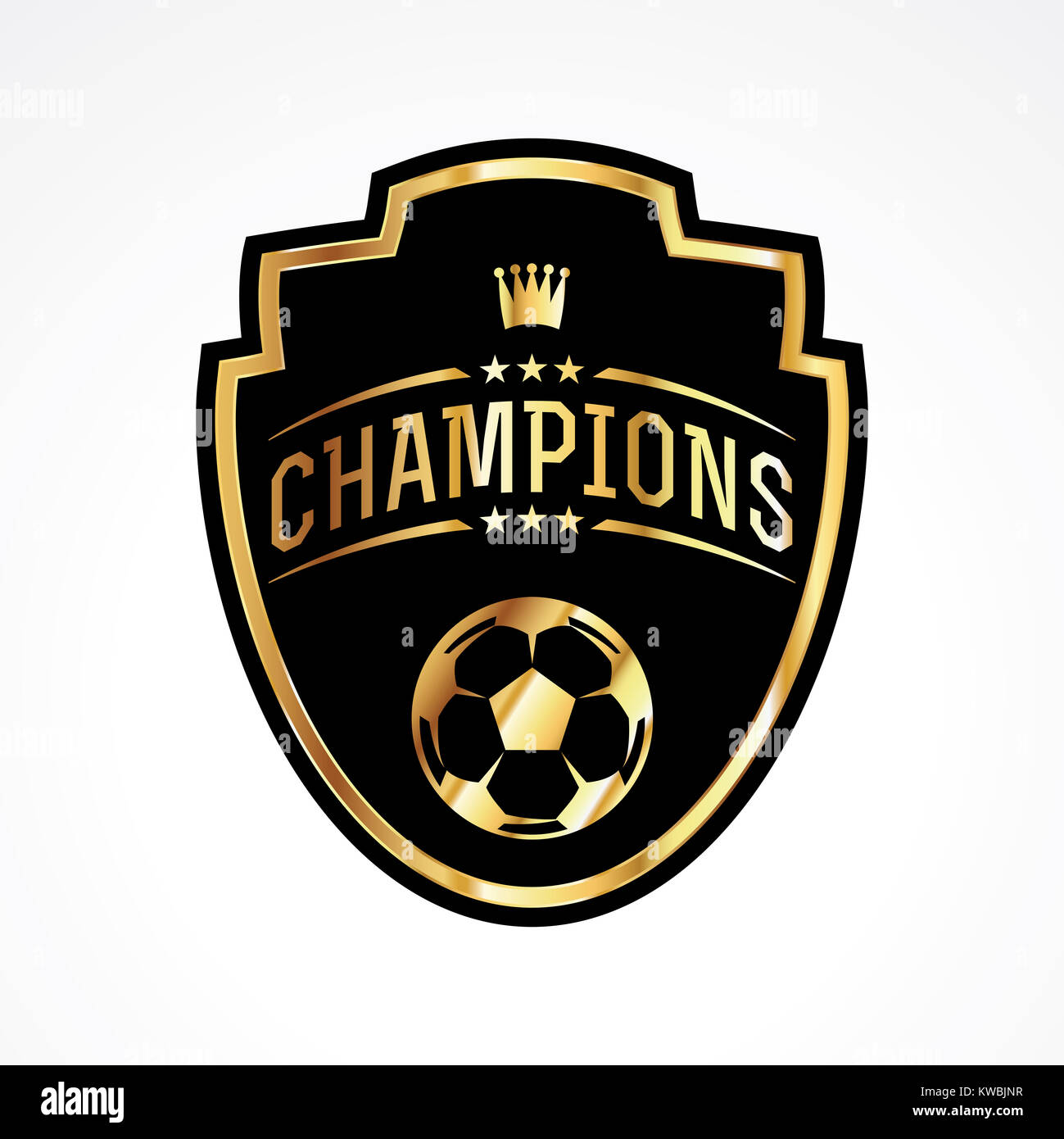A soccer football champions emblem badge illustration. Vector EPS 10 ...