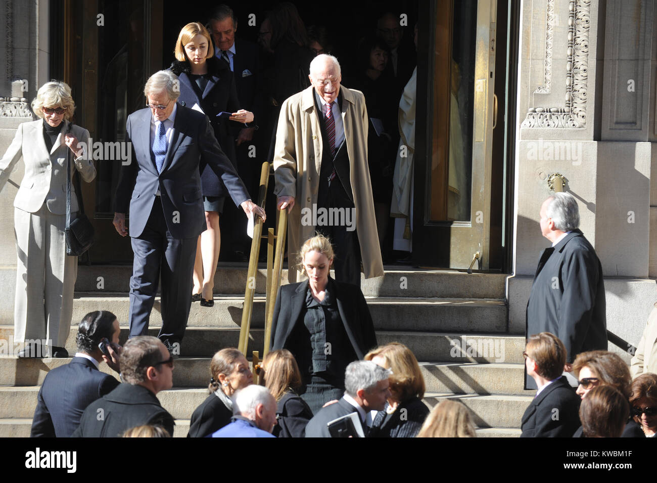NEW YORK, NY - NOVEMBER 03: Leonard Lauder arrive at the funeral of ...