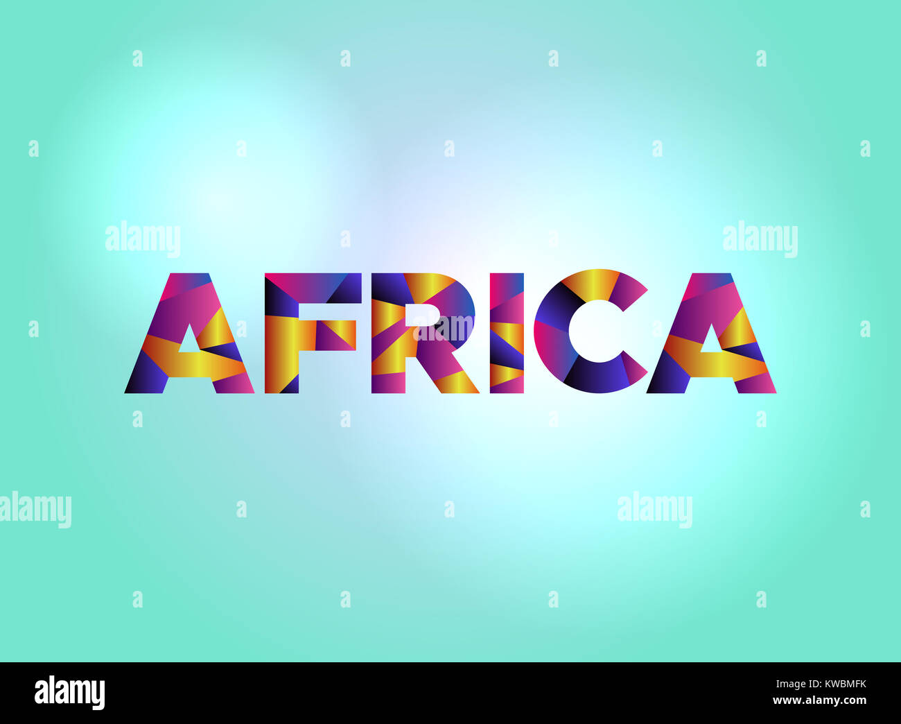 The word AFRICA concept written in colorful fragmented word are on a ...