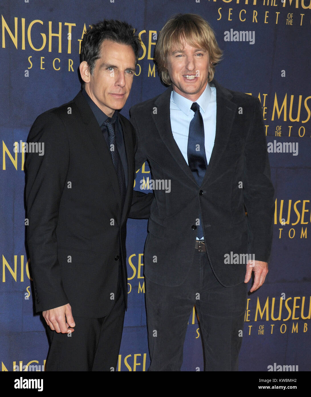 NEW YORK, NY - DECEMBER 11: Ben Stiller, Owen Wilson attends the 'Night ...