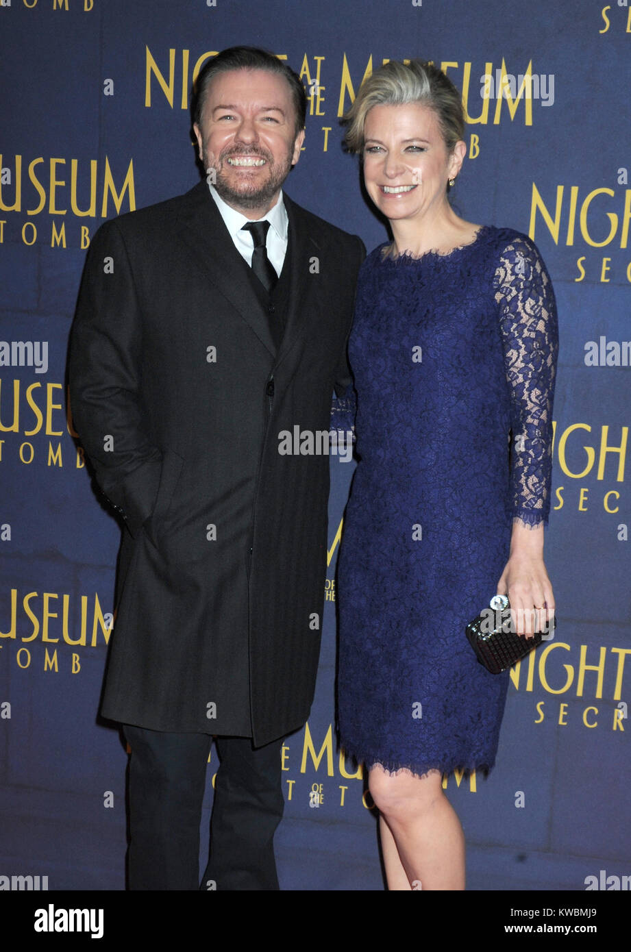 NEW YORK, NY - DECEMBER 11: Ricky Gervais, Jane Fallon attends the ...