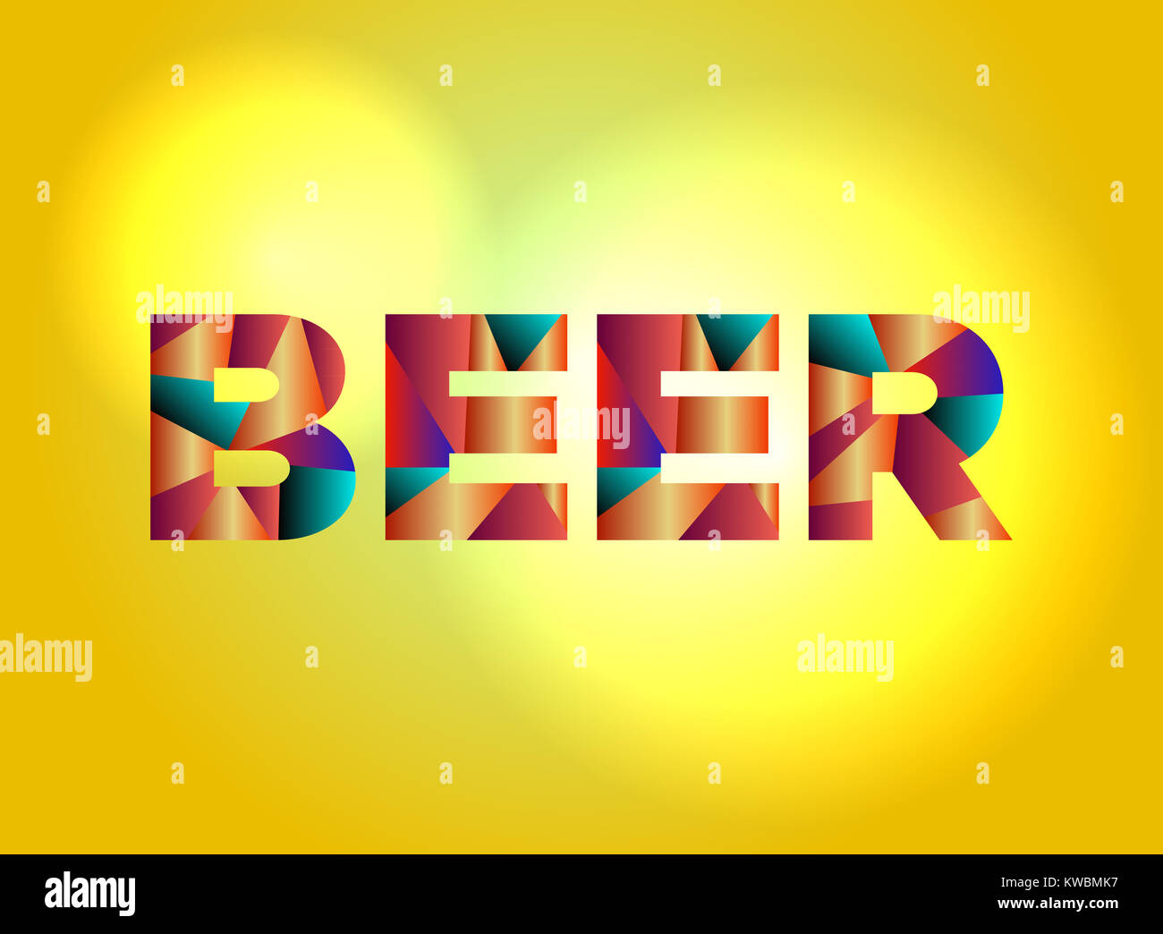 The word BEER concept written in colorful fragmented word are on a ...