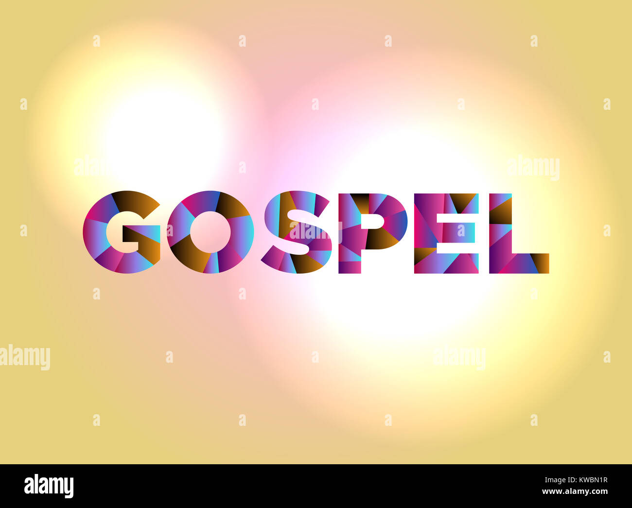 The word GOSPEL written in colorful abstract word art on a vibrant ...