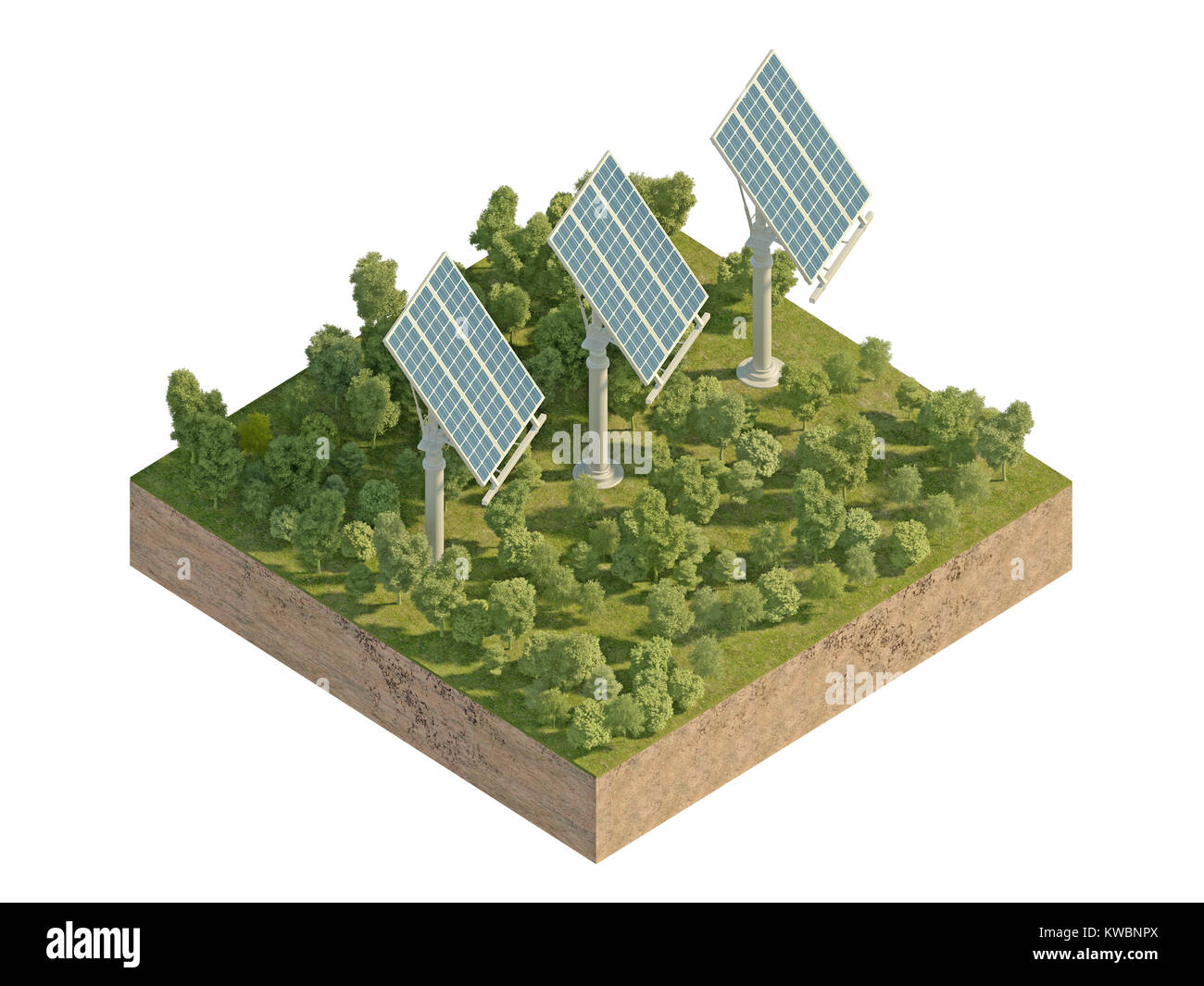 Solar panel island Cut Out Stock Images & Pictures - Alamy
