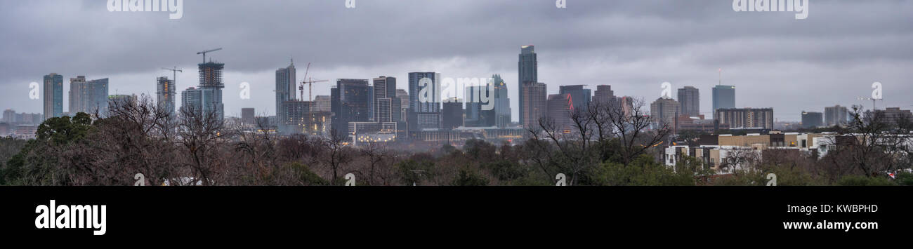 Austin City Buildings During Sunset with Lights Turning on Stock Photo ...