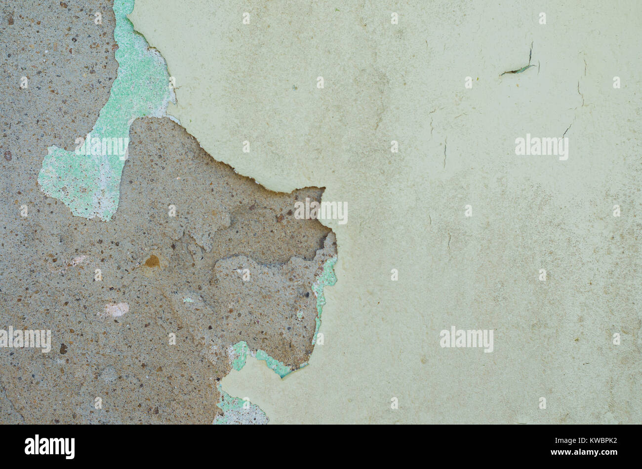 Wall with peeling paint, paint problem. Inadequate paint system, water ...