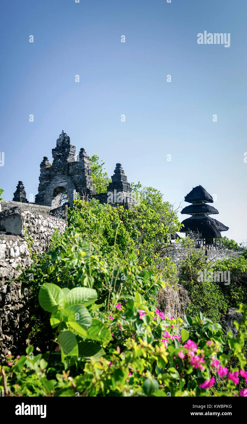 uluwatu ancient landmark clifftop balinese hindu temple in bali island ...