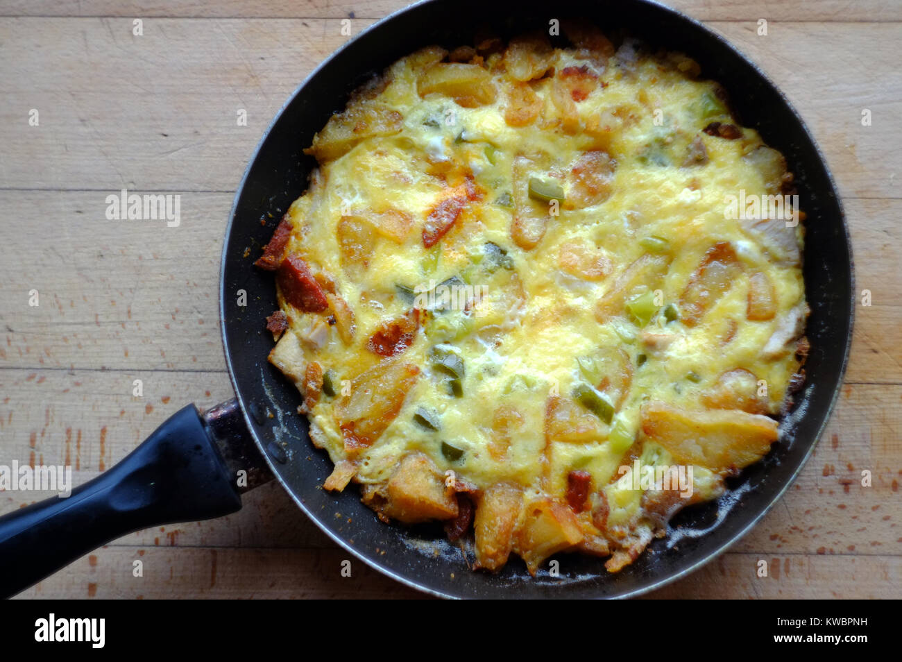 Fritatta (Spanish omelette) made from Christmas dinner leftovers Stock ...