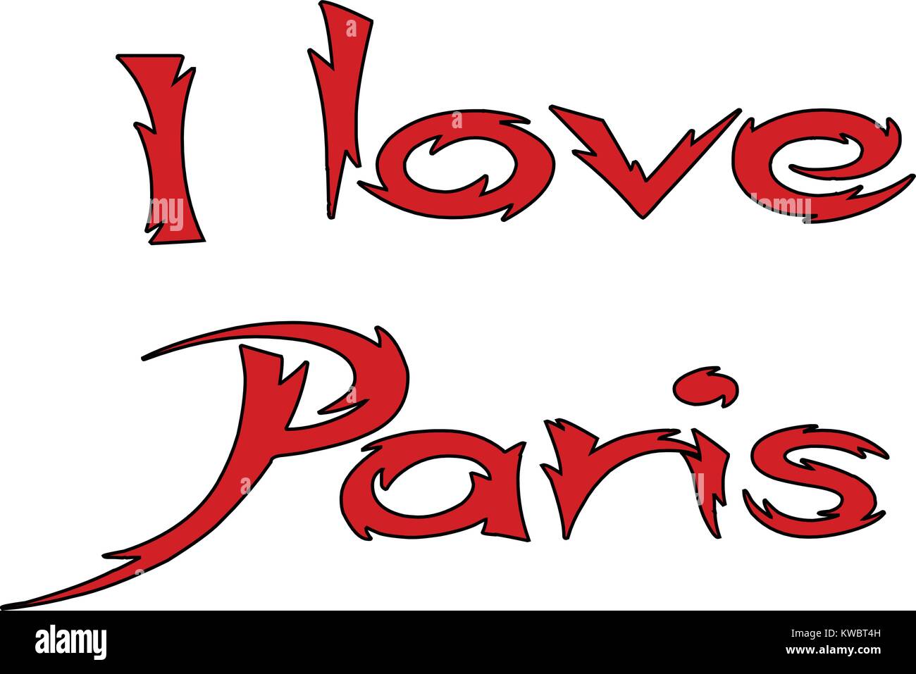 I love paris text sign illustration on white background Stock Vector ...