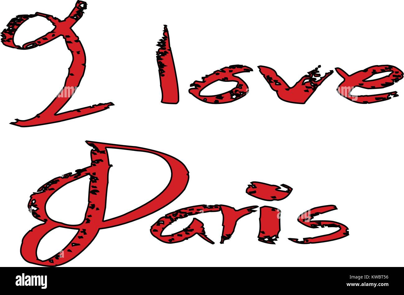 I love paris text sign illustration on white background Stock Vector ...
