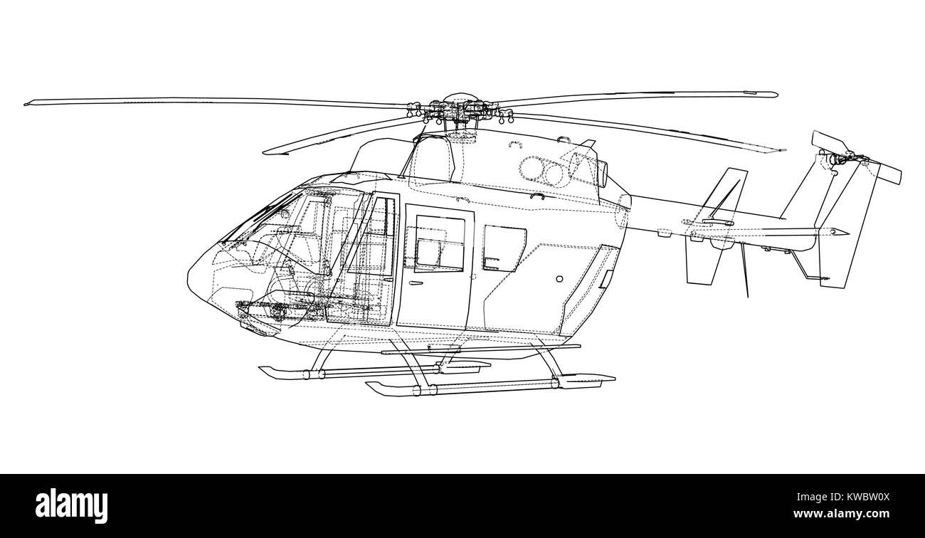 Outline drawing of helicopter Stock Vector Image & Art - Alamy