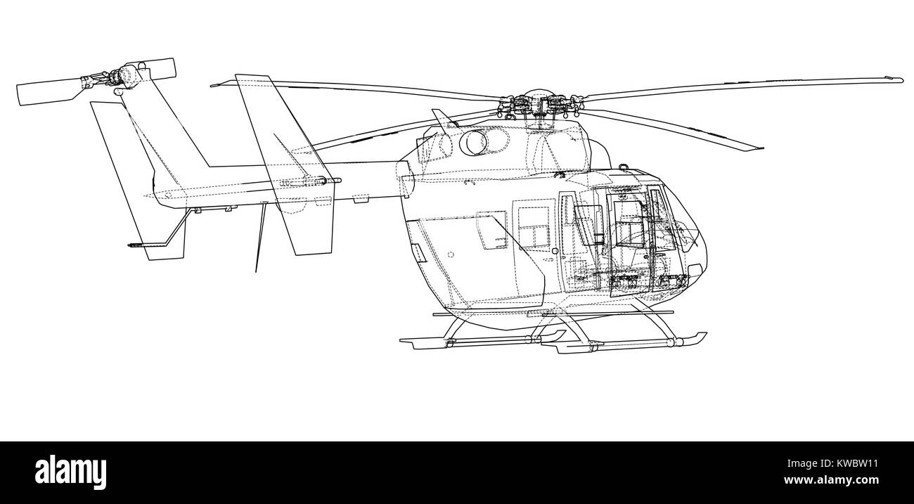 Outline drawing of helicopter Stock Vector Image & Art - Alamy