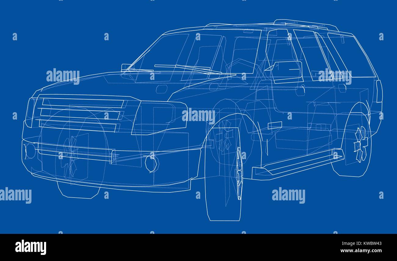 Car SUV drawing outline. Vector Stock Vector Image & Art - Alamy