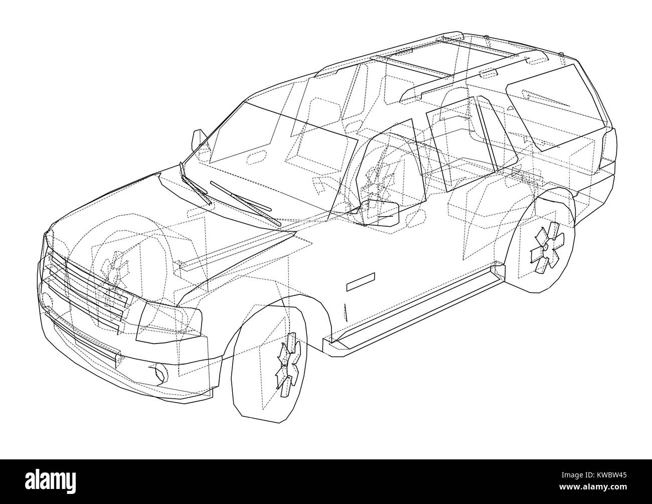 Car SUV drawing outline. Vector Stock Vector Image & Art - Alamy