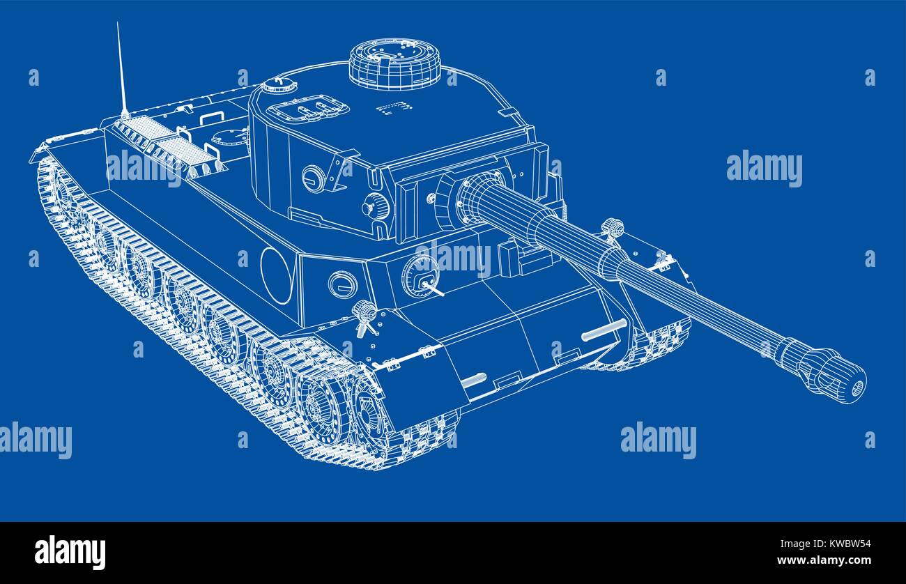 Blueprint of realistic tank Stock Vector Image & Art - Alamy