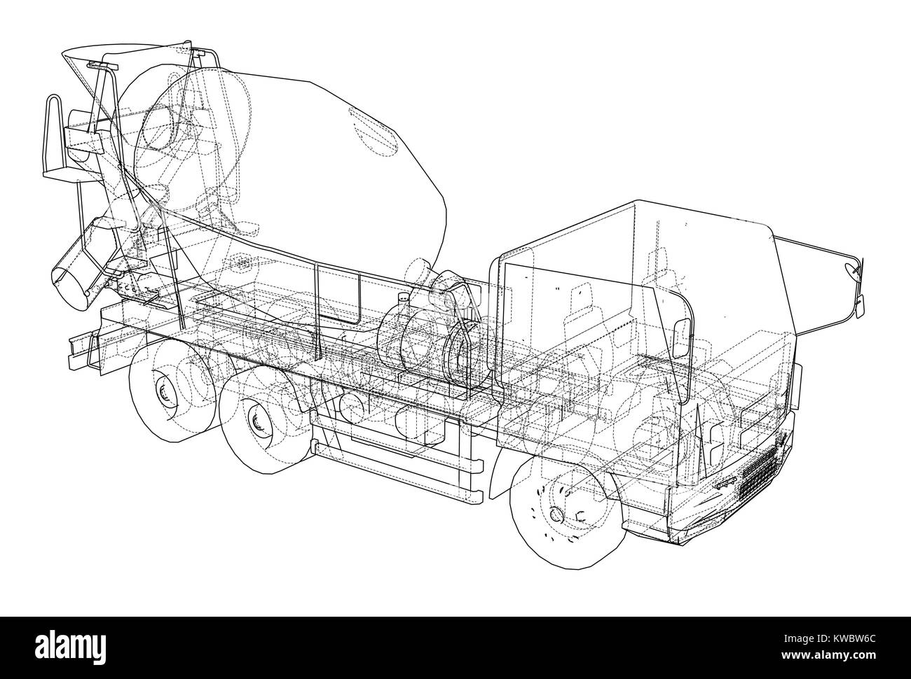 Truck mixer sketch. Vector Stock Vector Image & Art - Alamy
