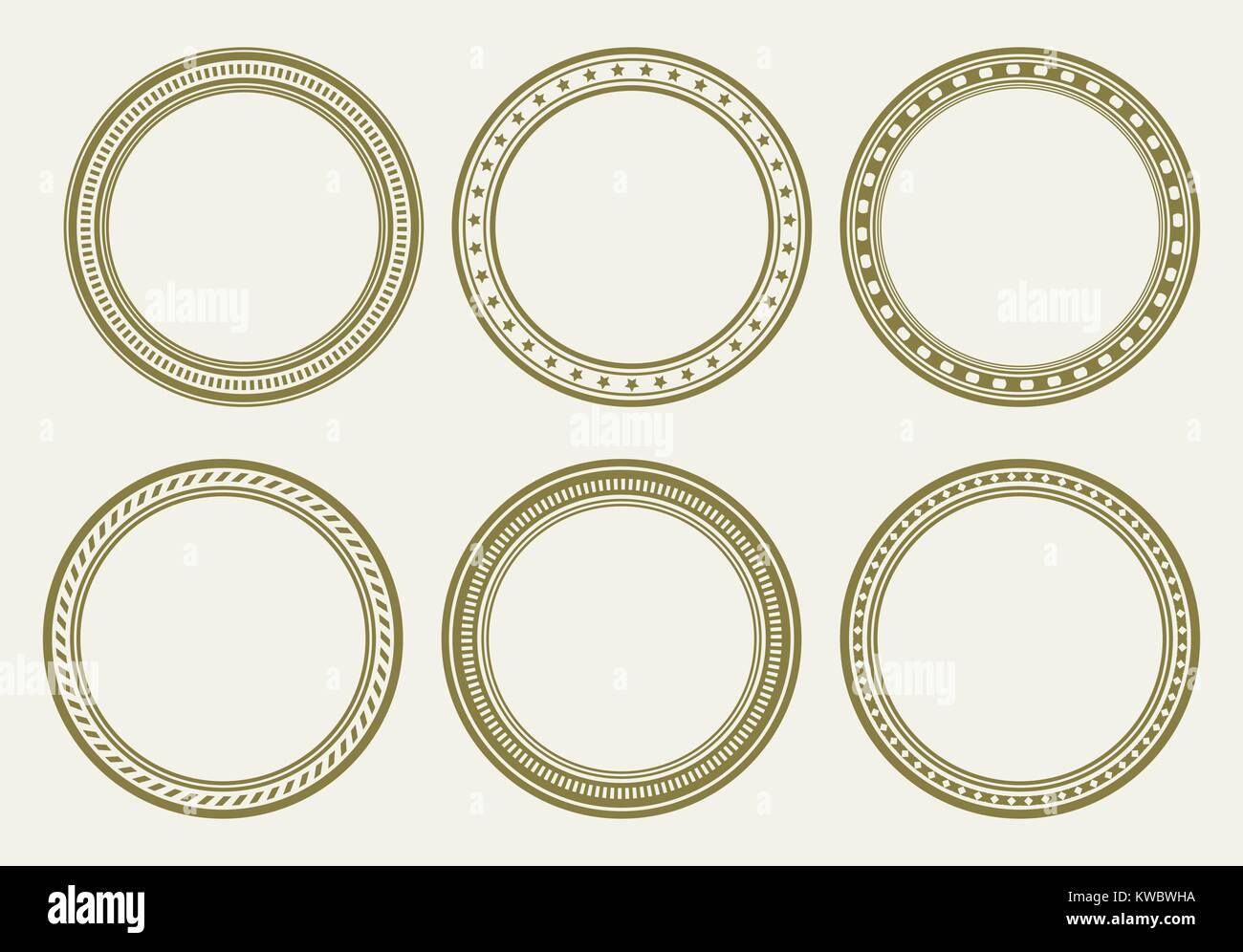 Set of six vector decorative round frames Stock Vector Image & Art - Alamy