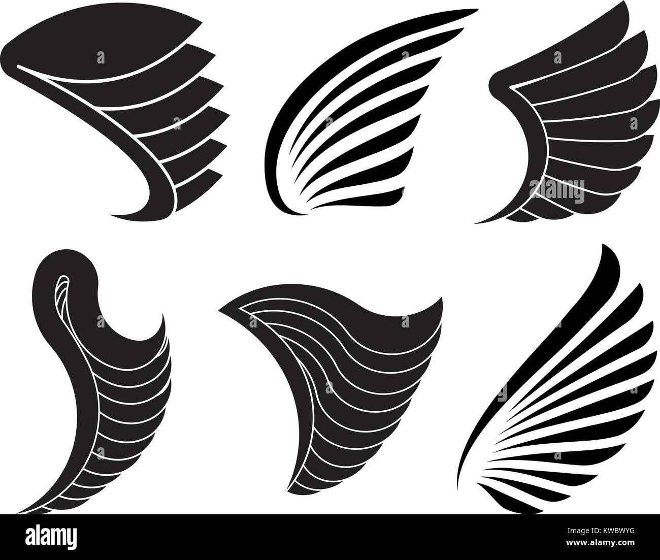 Set of 6 vector wings for your design Stock Vector Image & Art - Alamy
