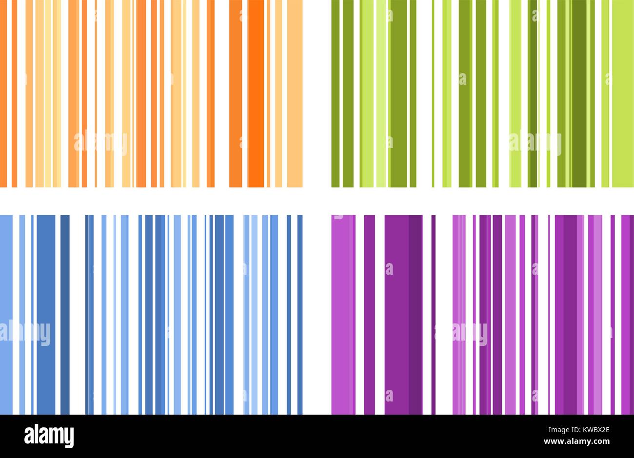 Set of four seamless bright full color stripe patterns. Vector ...