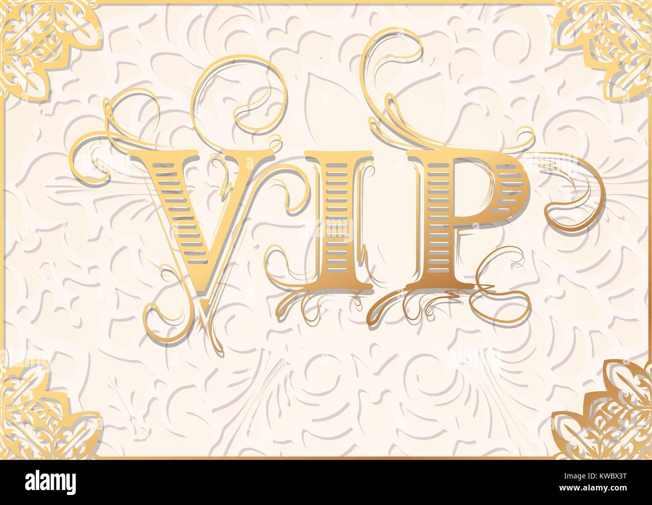 Vintage vector VIP background in light beige and gold tones. Eastern ...
