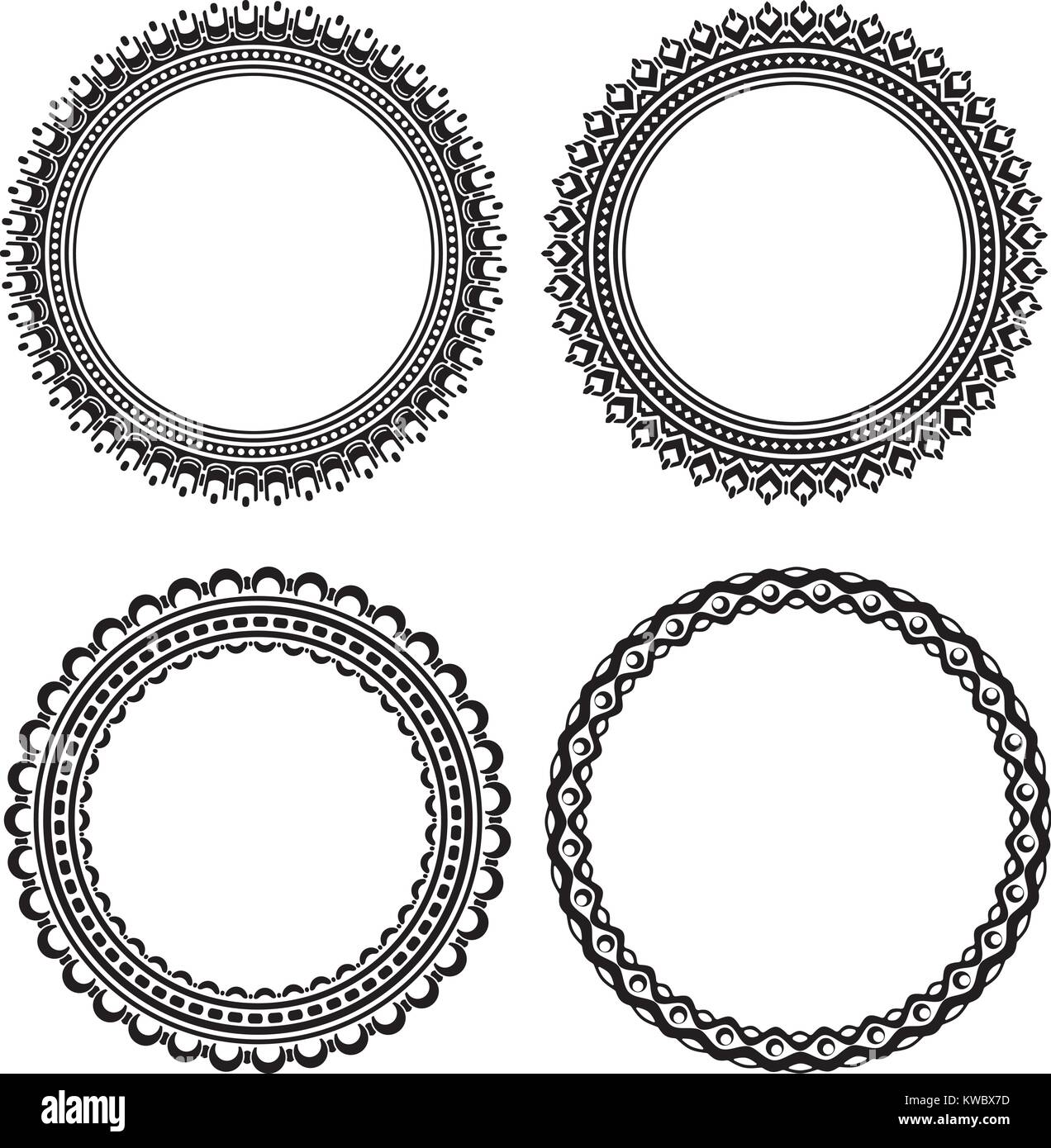 Set of 4 elegant vector round frames Stock Vector Image & Art - Alamy