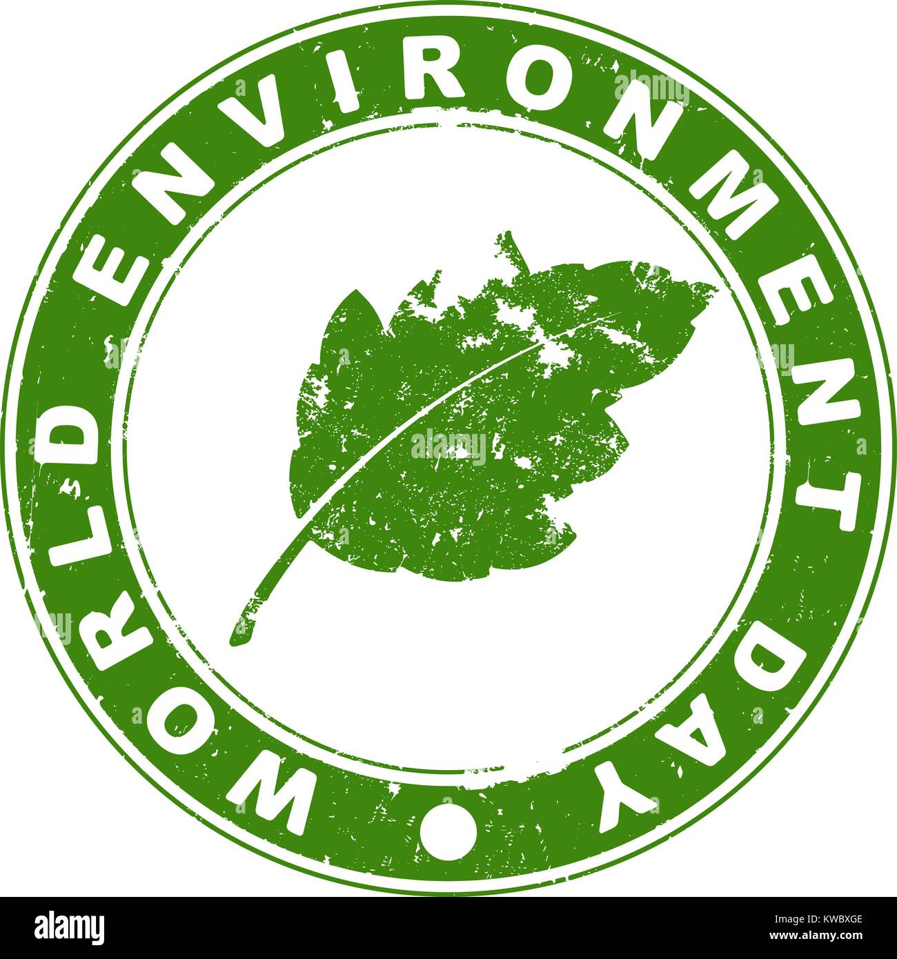 World environment day green rubber stamp with leaves Stock Vector Image ...
