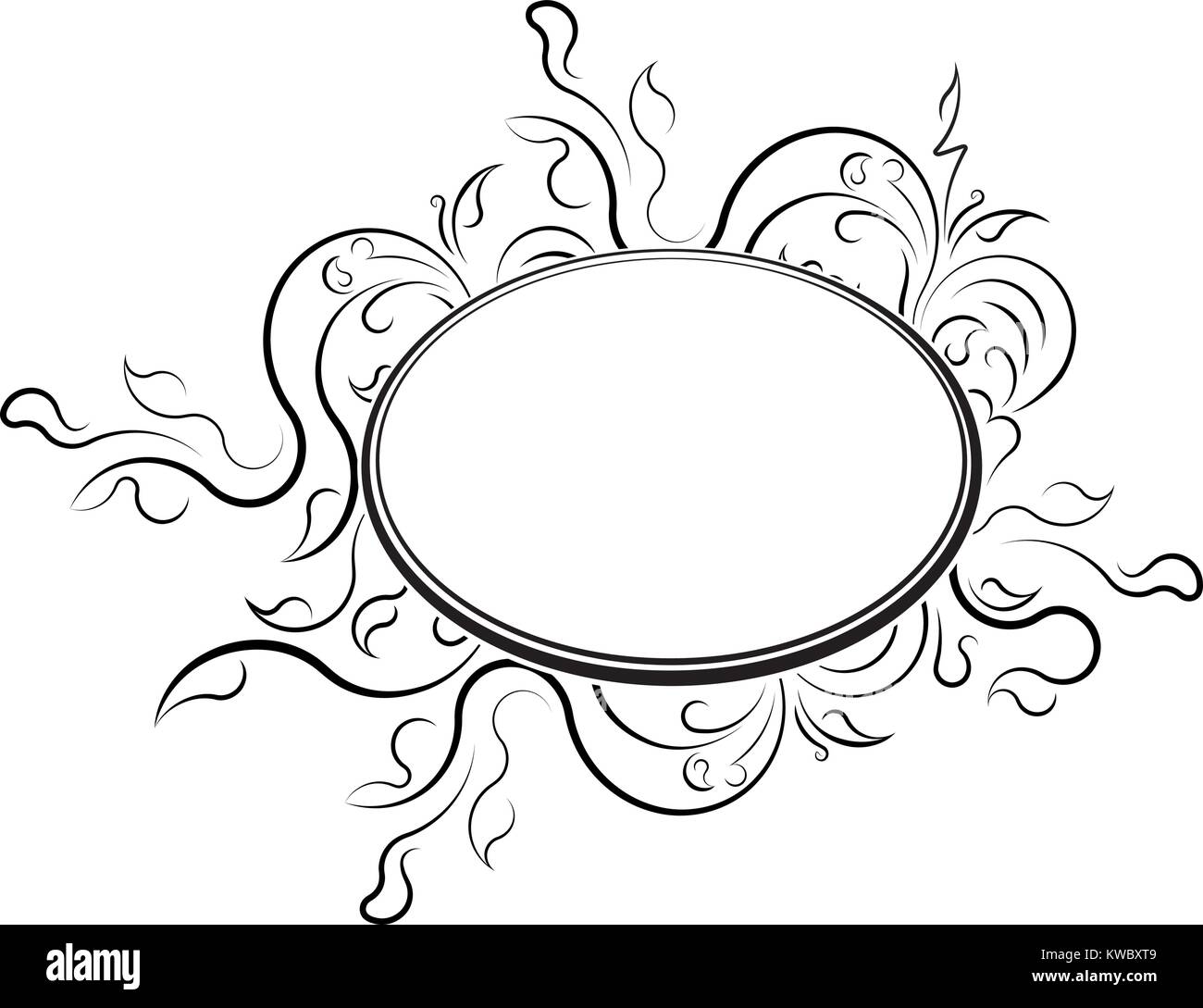 Elegant oval floral vector frame for your design or text Stock Vector ...
