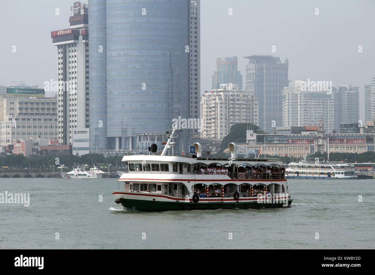 Big ferry crossing the water near Xiamen, China Stock Photo - Alamy